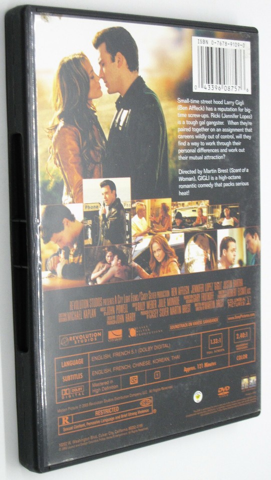 GIGLI DVD Jennifer Lopez Ben Affleck Worst Rom-Com Ever? Bennifer 2003 ...