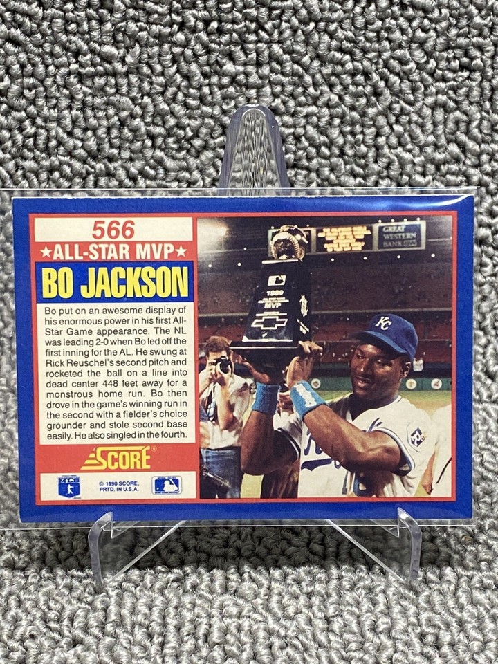 1990 Score ~ Bo Jackson ~ Base All Star MVP ~ 566 ~ Royals | eBay