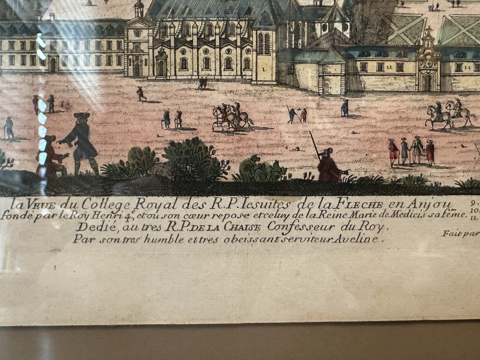 PIERRE AVELINE -Antique French Hand Colored Engraving Print, Royal ...