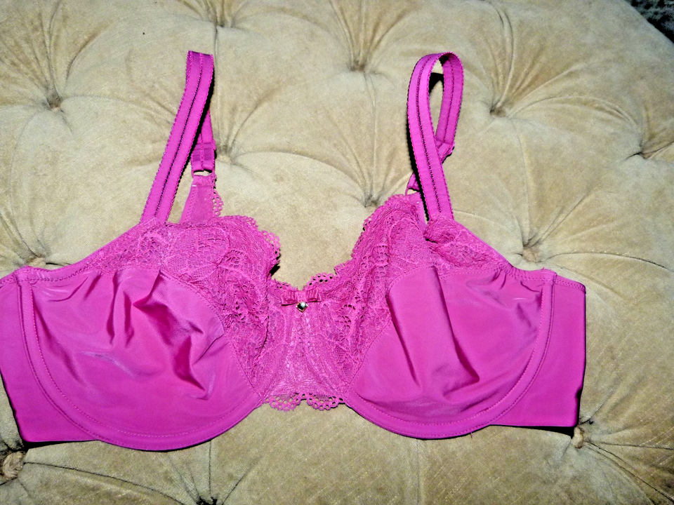 Bali 38D Bra 1002 Fuchsia Lace Rhinestone Accent Underwire Full Cover ...