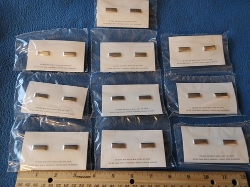10 PAIRS OF - 1st Lieutenant Rank Insignia Bar MINI Pins - NEW SEALED 2 ...