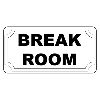 Break Room Black Retro Vintage Style Metal Sign - 8 In X 12 In With ...