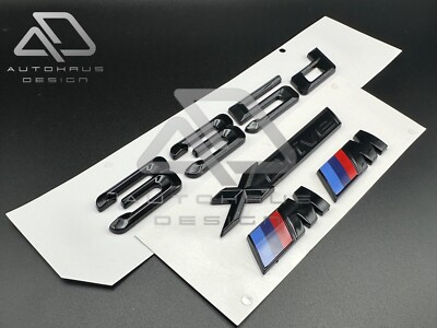 BMW 335D xDRIVE BADGE M WING BADGES IN GLOSS BLACK SET UK SELLER | eBay
