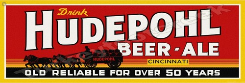 Hudepohl Beer-Ale 6" x 18" Metal Sign | eBay