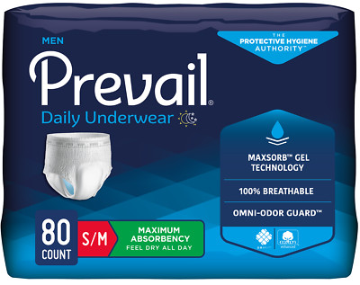 Prevail Men's Underwear, Small/Medium 28'' to 40'' Heavy Abs - 28/Case ...