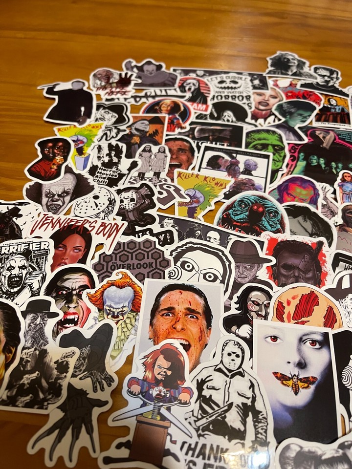 Horror Movie Stickers Lot of 20 Thriller Films Halloween Creepy Scary ...