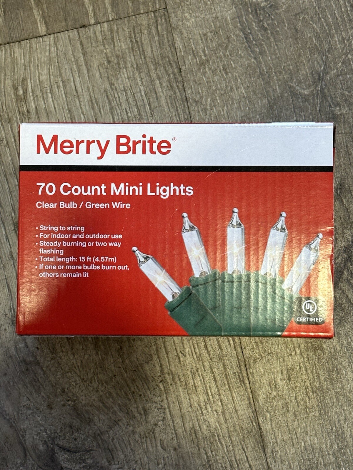 Merry Brite 70 Count Mini Lights. Clear Bulbs With Green Wire. New | eBay