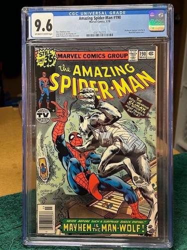 Amazing Spider-Man #190 CGC 9.6, Man-Wolf Appearance, Milgrom & Wolfman ...
