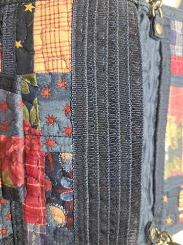 Donna Sharp Patchwork Cloth cross body organizer clutch wallet handbag ...