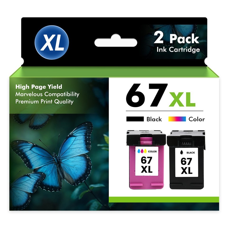 67XL Ink Cartridge for HP 67 Deskjet 2700 2700e 2755e 2800e 2855e 4155e ...