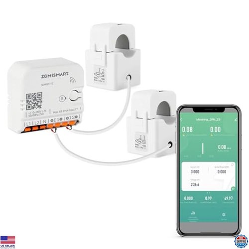 Smart Home Energy Monitor, 2 x 120A CTs, Real-Time Usage, Bi ...