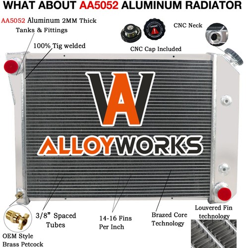 4-Row Aluminum Radiator For 73 74 Chevy Nova Pontiac Ventura Buick ...
