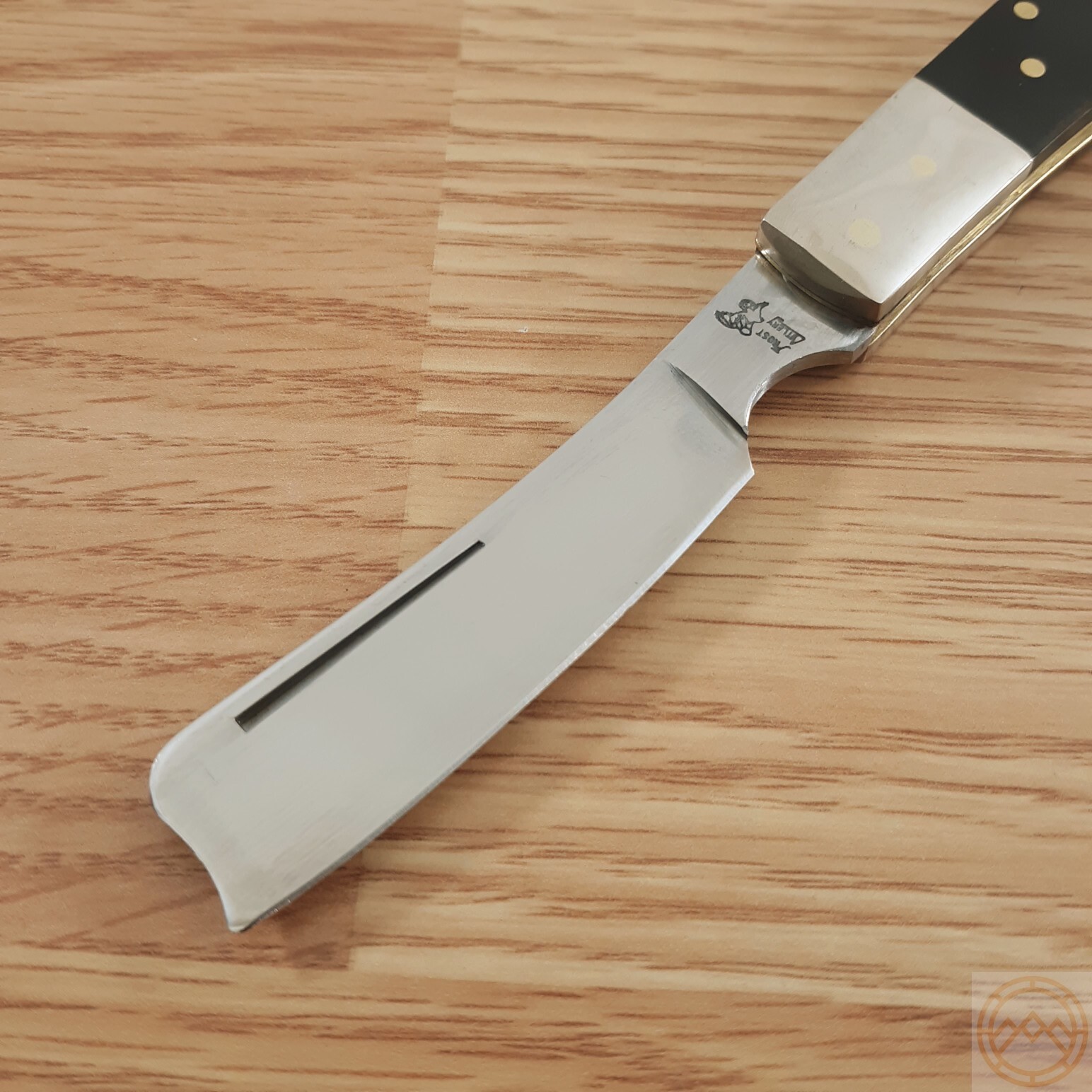 Frost Cutlery Lockback Folding Knife Stainless Razor Blade Buffalo Horn ...