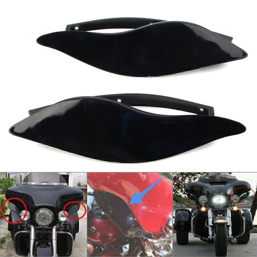 1 Pair Black Adjustable Fairing Air Deflectors Fit Harley Batwing ...