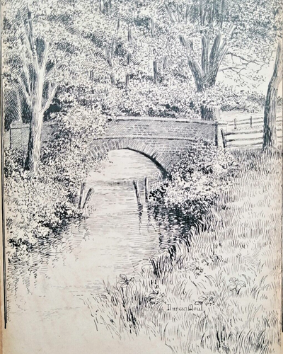 Original Pen and Ink Drawing "The Brook" by Duncan Moul c.1910 | eBay