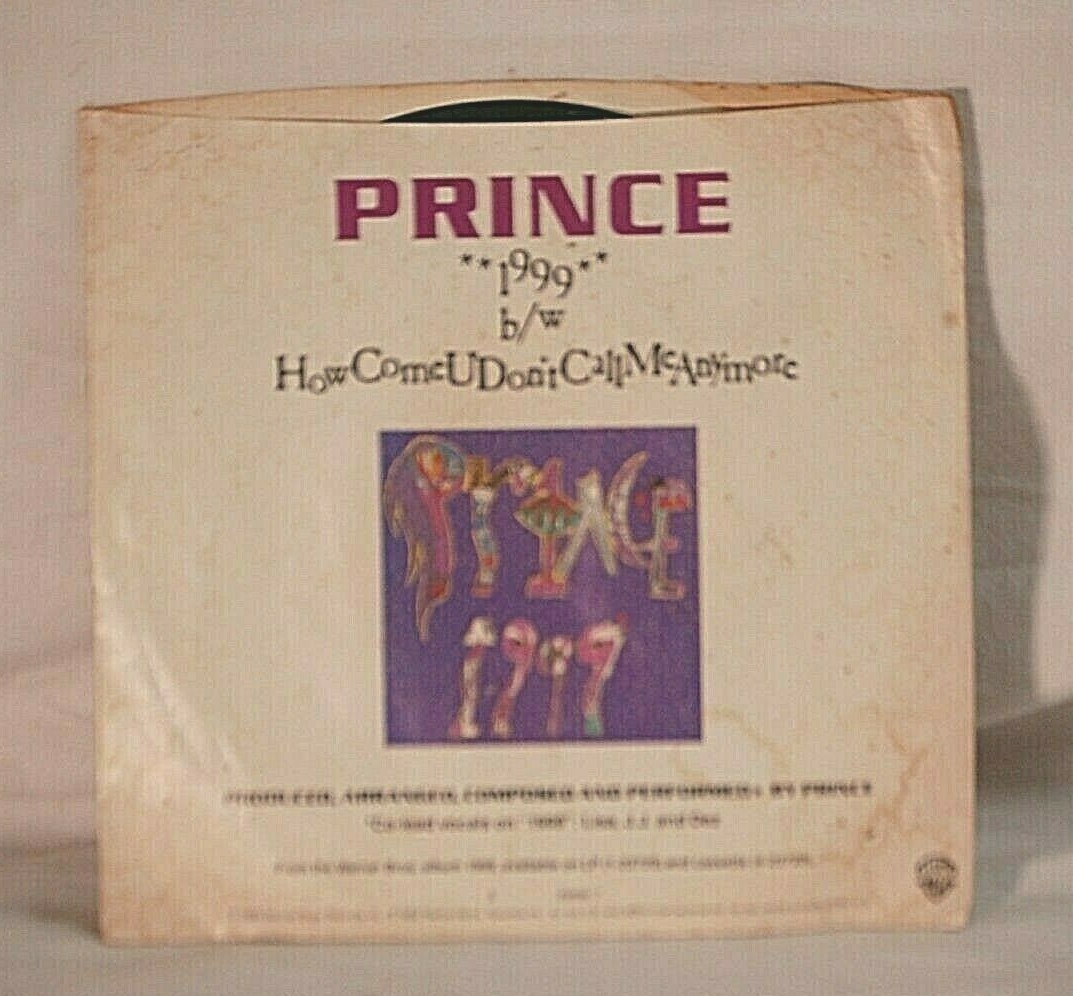 Prince 45 RPM 7" Vinyl Music Record 1999 & How Come U Don't Call Me ...