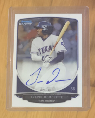 2013 Bowman Chrome Travis Demeritte #BCA-TD Prospect Autograph Braves ...