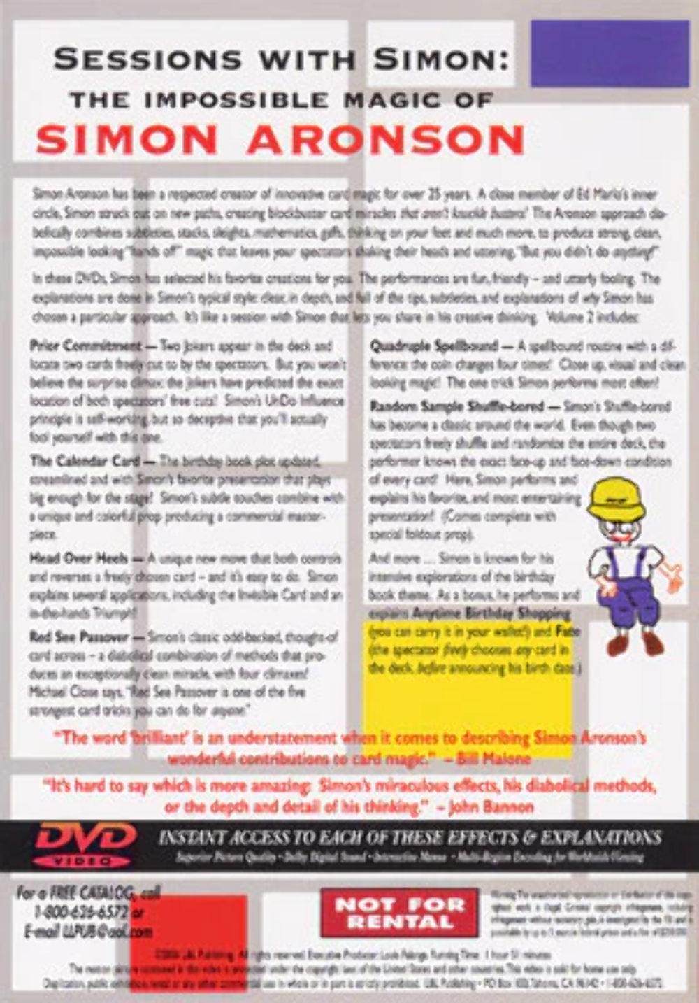 Sessions With Simon: The Impossible Magic Of Simon Aronson Volume 2 ...