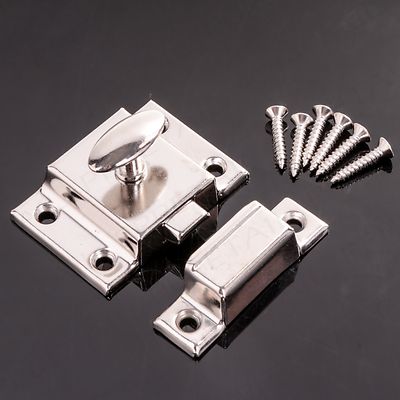 NICKEL CUPBOARD TURN CATCH Silver Desk/Cabinet Door Twist Sprung Latch ...