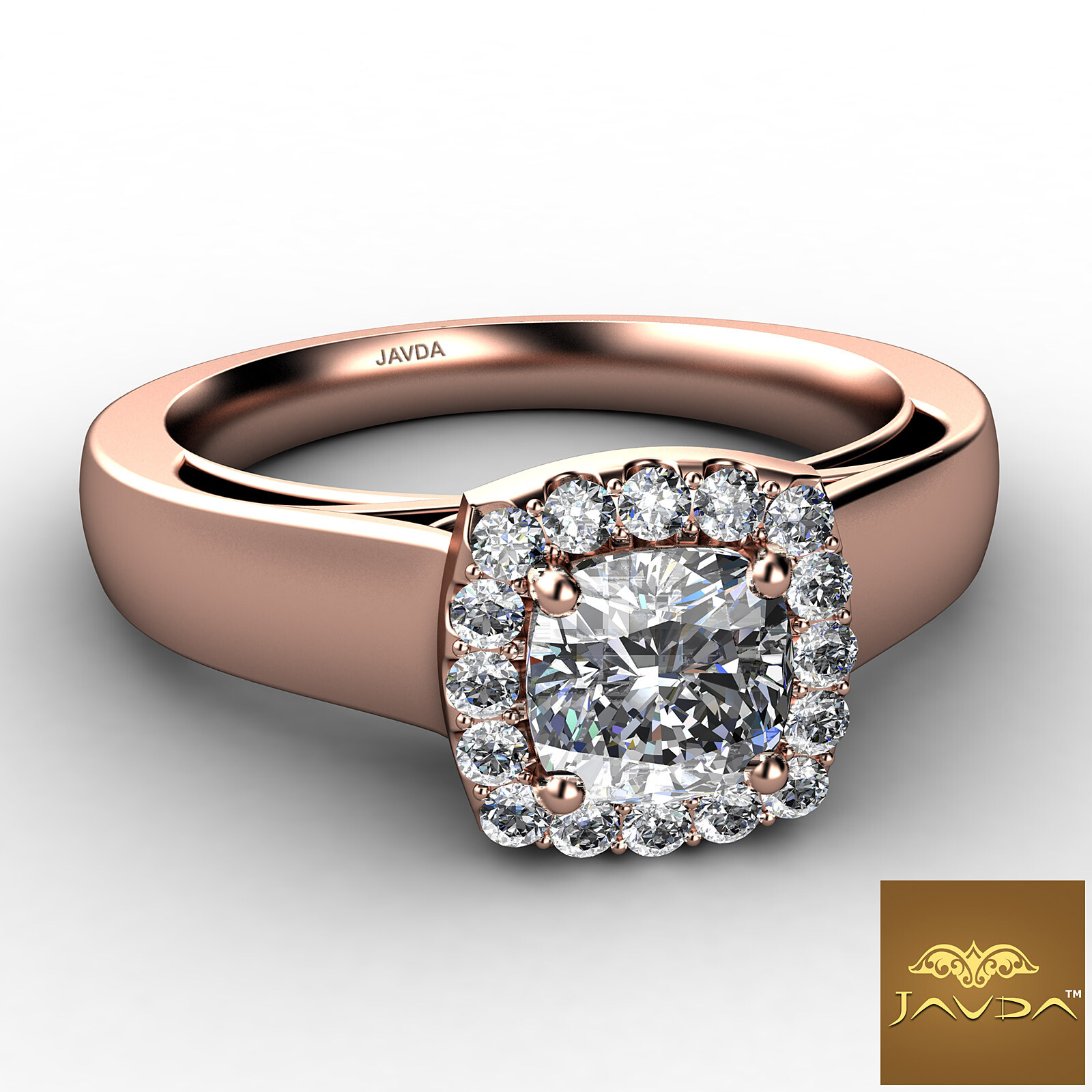 Cushion Diamond Filigree Shank Halo French Pave Engagement Ring GIA G ...