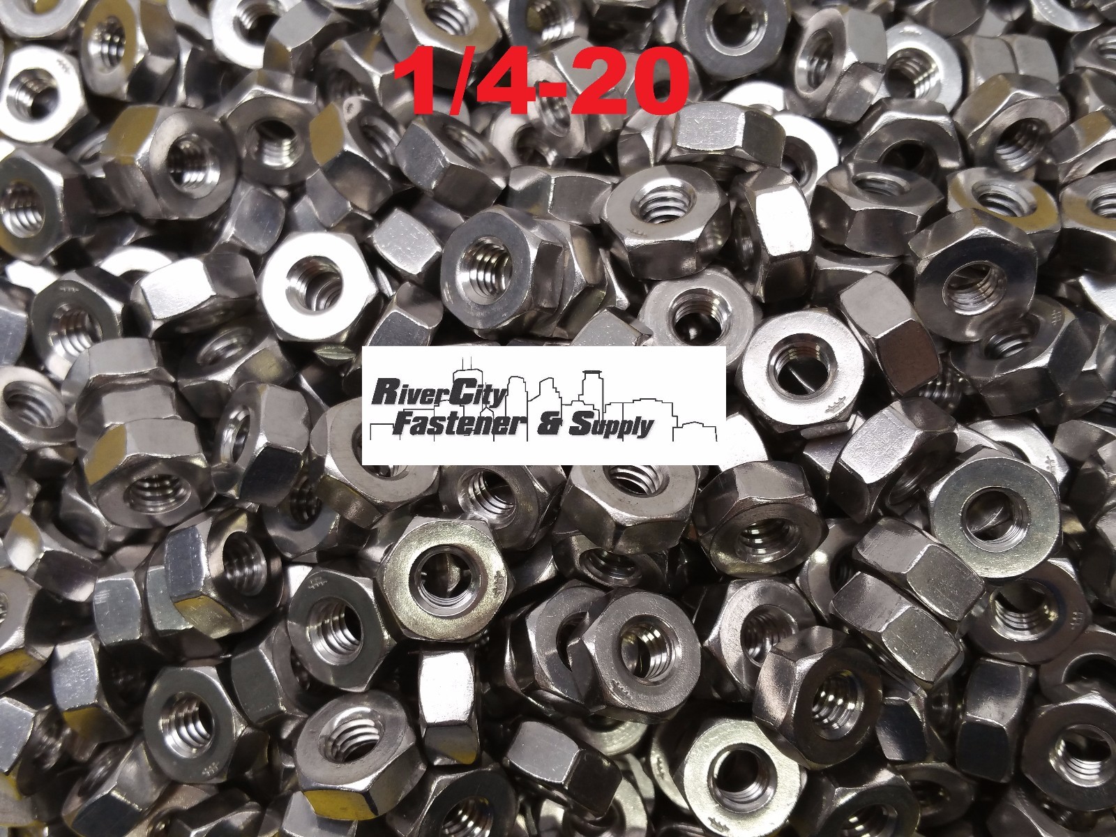 (50) 1/4-20 Stainless Coarse Thread Heavy Hex jam Nuts 1/4x20 UNC 1/4 ...