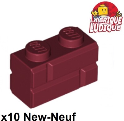 Lego 10x Brick Modified 1x2 Masonry Red/Dark Red 98283 | eBay