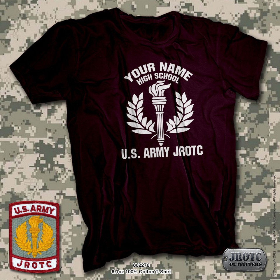 U.S. Army JROTC Short Sleeve T-Shirt with YOUR School Name and JROTC ...
