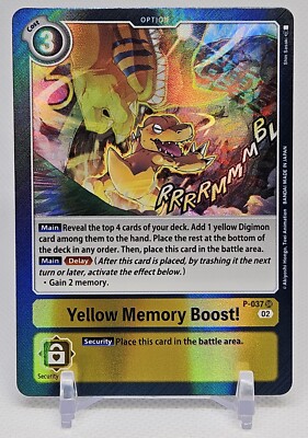 Yellow Memory Boost! P-037 SR Super Rare Promo Digimon TCG | eBay