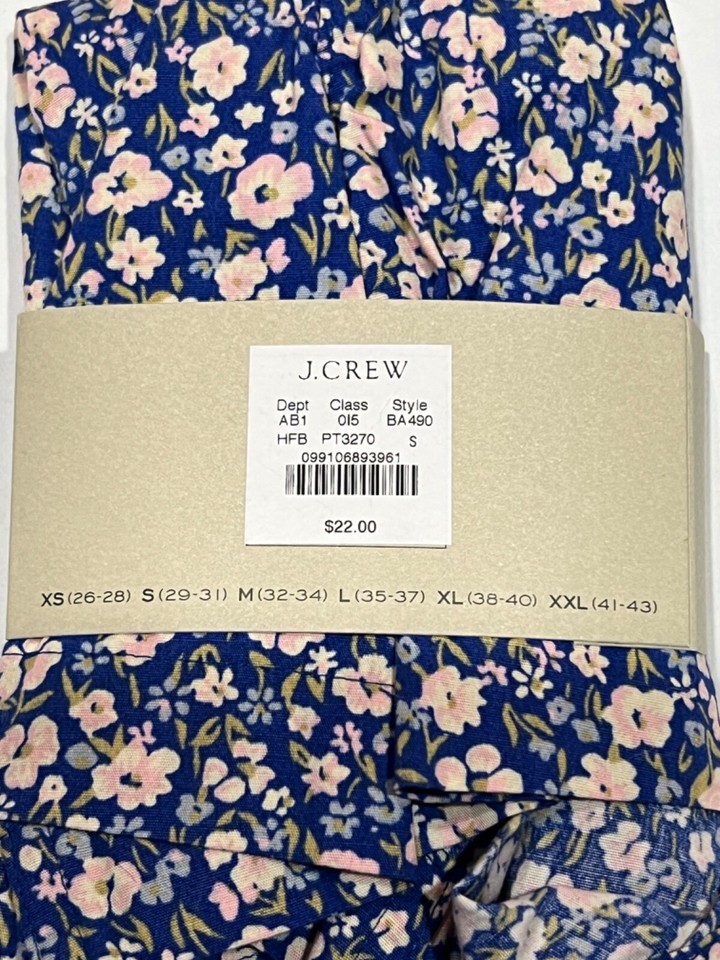 NWT J CREW Boxer Underwear Sz S-XL Blue Pink Flowers #12 | eBay