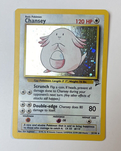Chansey 3/130 Base Set 2 Unlimited Holo 1999-2000 Pokemon TCG | eBay