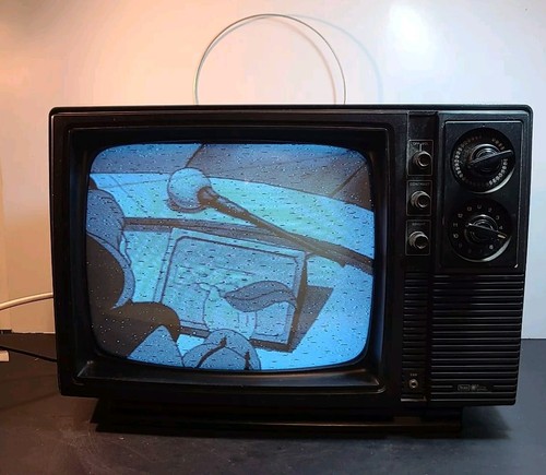 Vintage Sears 13" CRT Black & White TV Retro Knobs Gaming AC DC Works ...