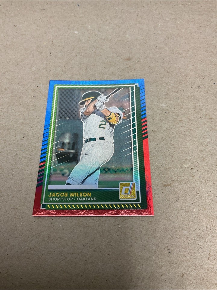 2025 Panini Donruss Oakland Athletics Player Jacob Wilson Red & Blue ...
