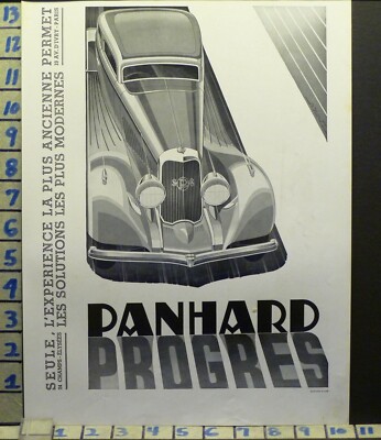 1933 PANHARD FRENCH CAR AUTO PAIRS SPORT MOTOR KOW ART DECO AD AB68 | eBay