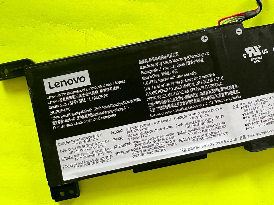 L19M2PF0 Lenovo 35Wh 7.5v 4535 mAh Battery 81VS0001US Slim 1-14AST-05 ...