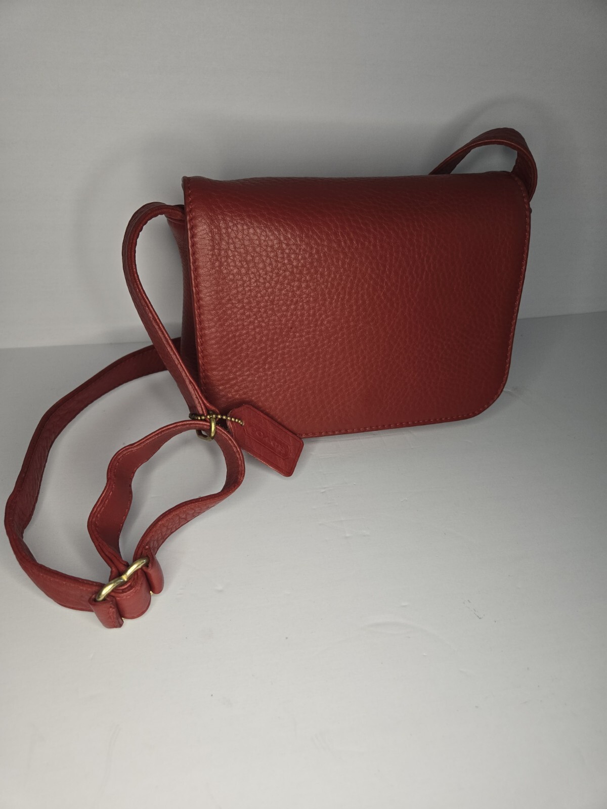 COACH SONOMA VINTAGE NATURAL RED PEBBLE LEATHER SMALL… - Gem