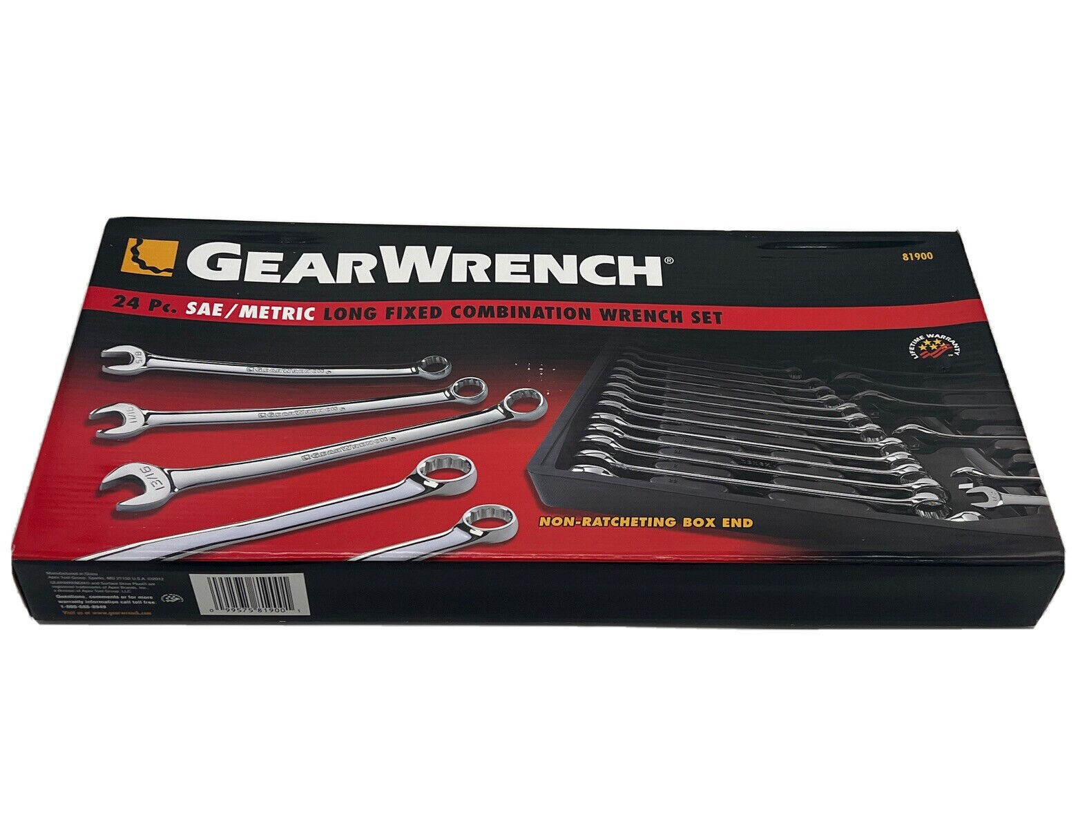 NEW GearWrench 24-Pc Combination SAE/Metric Non-Ratcheting Wrench Set ...
