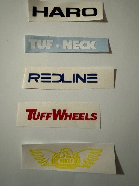 5 RUB-ON BMX FREESTYLE STICKERS SE TUFF WHEELS REDLINE TUF NECK HARO ...
