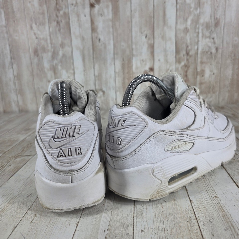 Nike Air Max 90 Sneakers White Leather Athletic Shoes HF6358-102 Youth ...