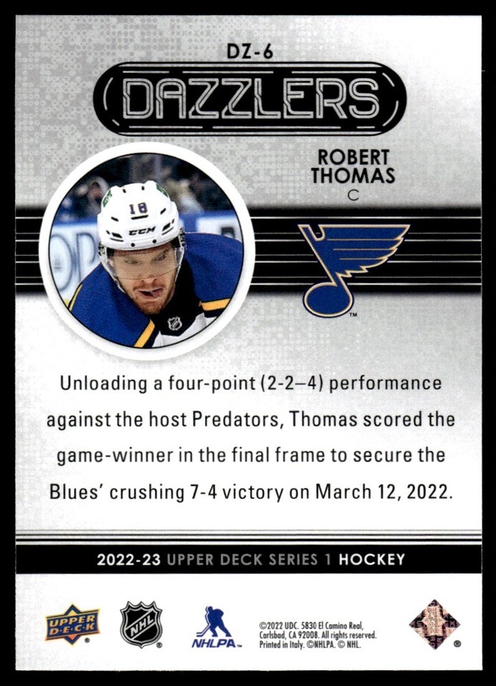 2022-23 Upper Deck Dazzlers Blue Robert Thomas #DZ-6 | eBay