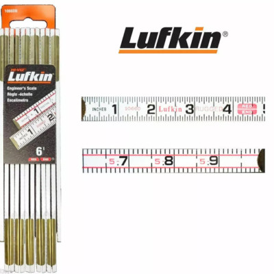 Lufkin 1066DN 6 Foot Wood Red End Folding Ruler - Tenths & Inches | eBay UK