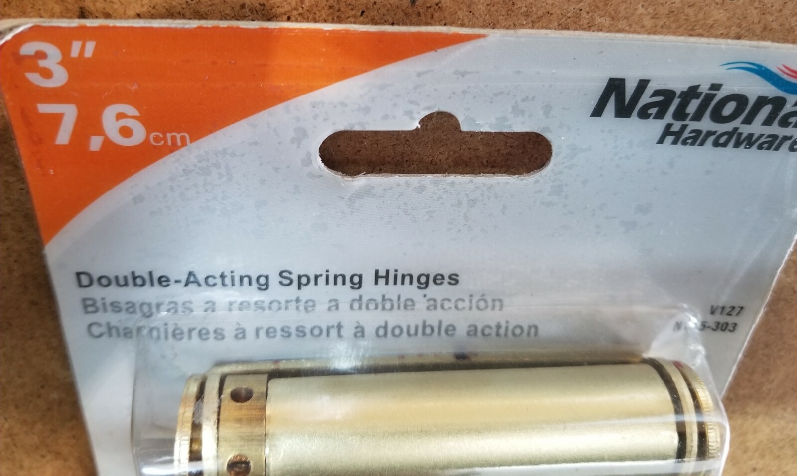 National Hardware 3" Brass Finish Double Acting Spring V127 N115-303 ...
