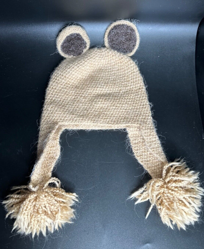 Perika by Peruvian Trading Company Taddy Bear Ear Adult Hat Flaps Knit ...