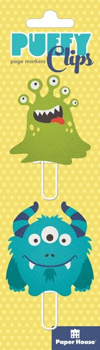 Paper House MONSTERS (2) SCULPTED PUFFY CLIPS scrapbooking BOOKMARKS | eBay