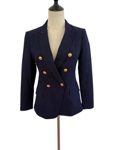 NWT Banana Republic Double Breasted Captain Blazer Gold Button Cotton ...