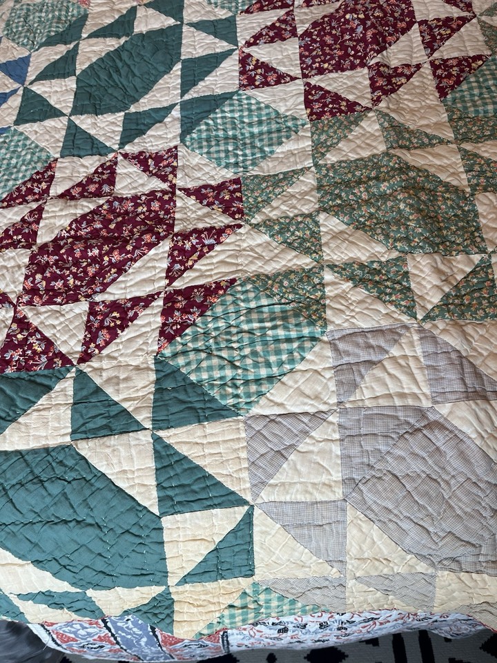 Vintage Handmade Quilt Cottage Core Patchwork | eBay