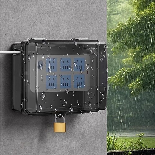 Spacious Waterproof Box for Outdoor Electrical Connections 6 Outlet ...