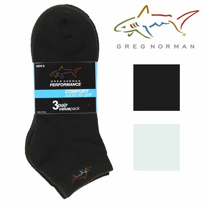 Greg Norman Mens 3-Pair Performance Comfort Socks for Golf | eBay