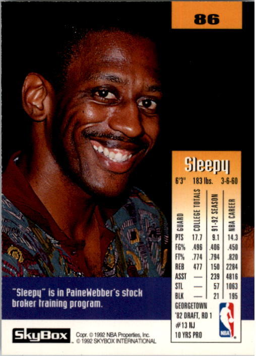 1992-93 SkyBox #86 Sleepy Floyd - NM | eBay