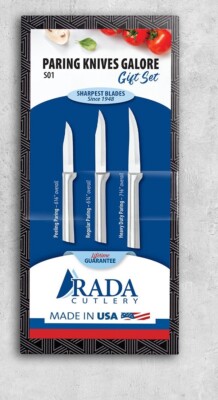 Rada S01 Paring Holiday Knife Set 3pc cutlery USA made L/R hand use ...