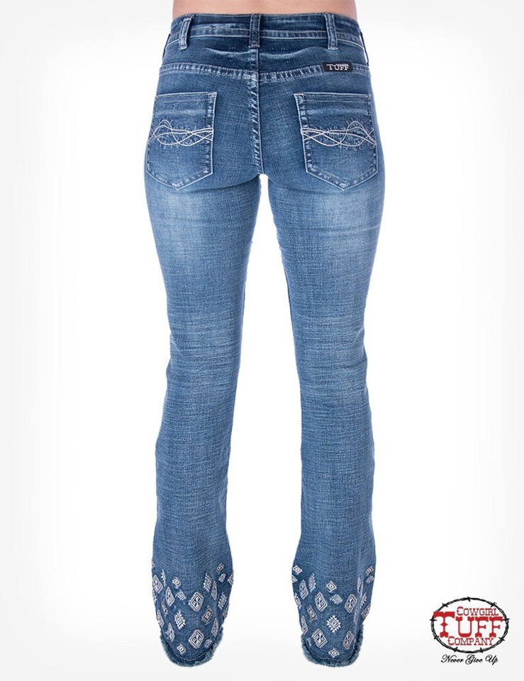 New! Women's Cowgirl Tuff EXTREME AZTEC TROUSER TUFF FLEX DENIM JEANS ...